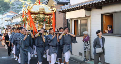 茂木くんちフィナーレ 大みこし行列しずしずと 長崎市 長崎新聞