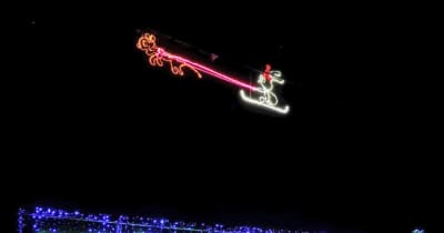 西海の夜彩るかもめの光 西九州新幹線イメージの巨大イルミ 長崎新聞